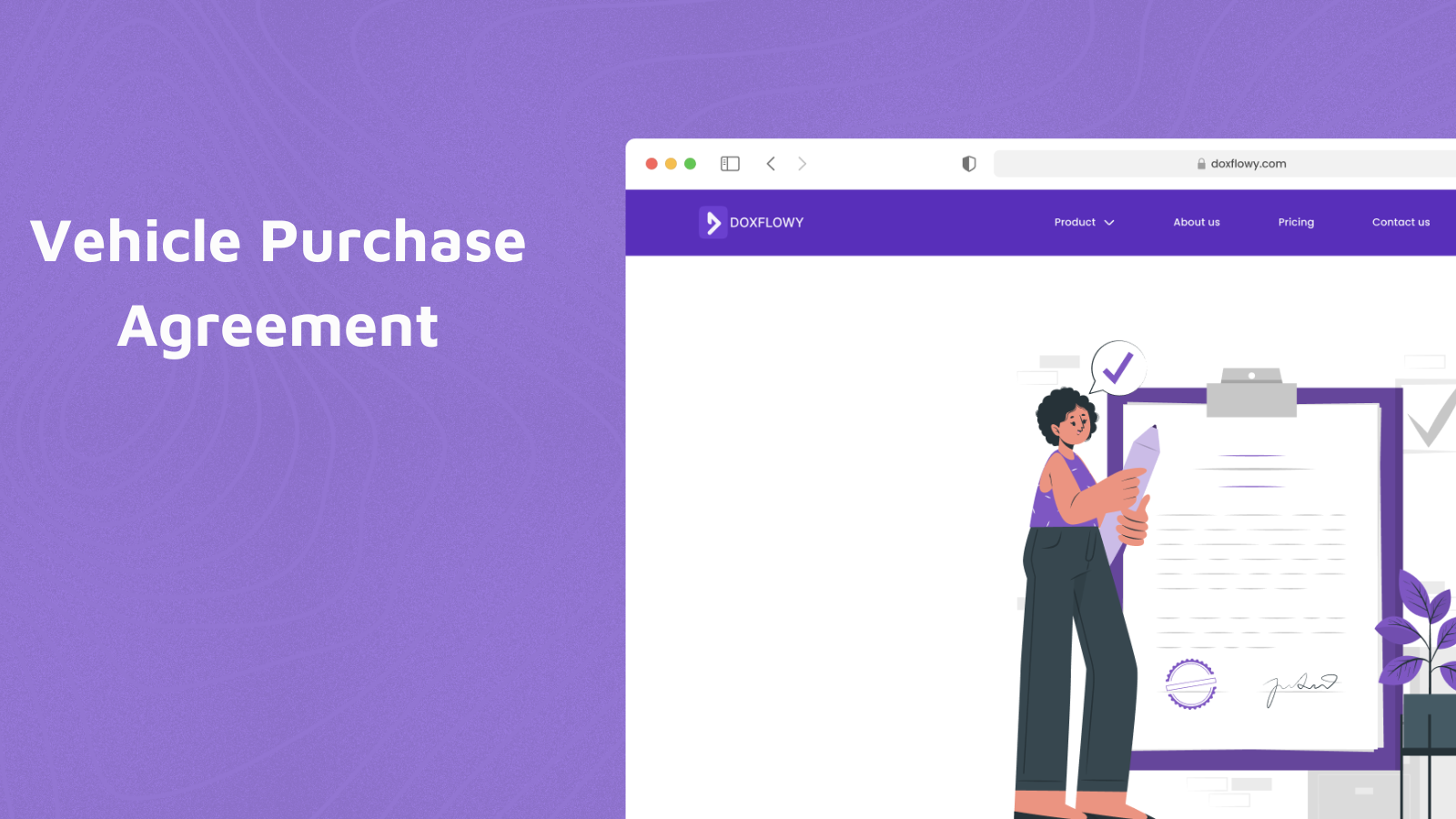Free Vehicle Purchase Agreement Template - DoxFlowy
