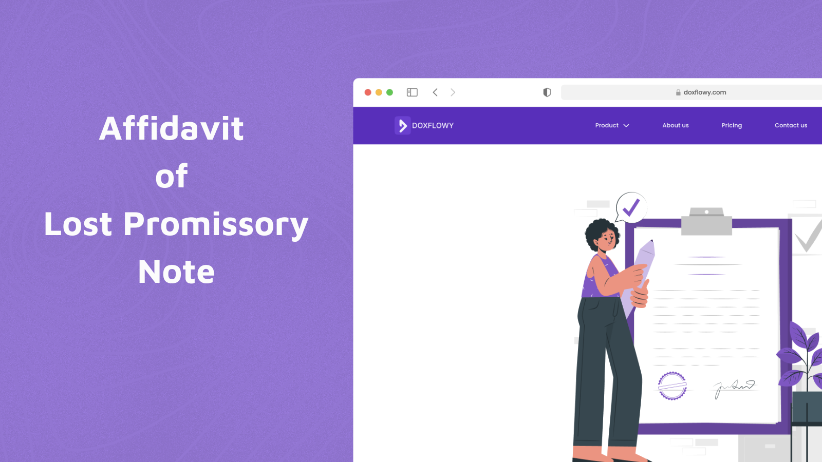 Free Affidavit of Lost Promissory Note Template - DoxFlowy